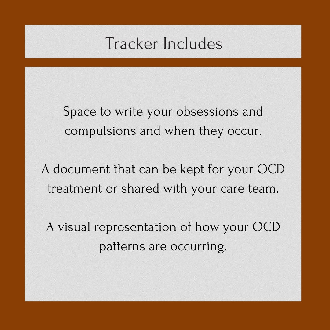 OCD Tracking Sheet / Printable Mental Health Workbook / - Etsy UK