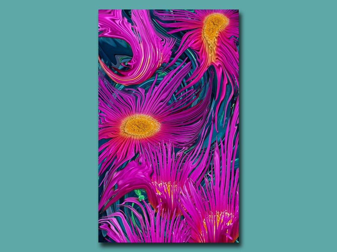 Funky Liquid Flower Wallpaper - Etsy