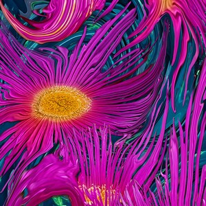 Funky Liquid Flower Wallpaper - Etsy