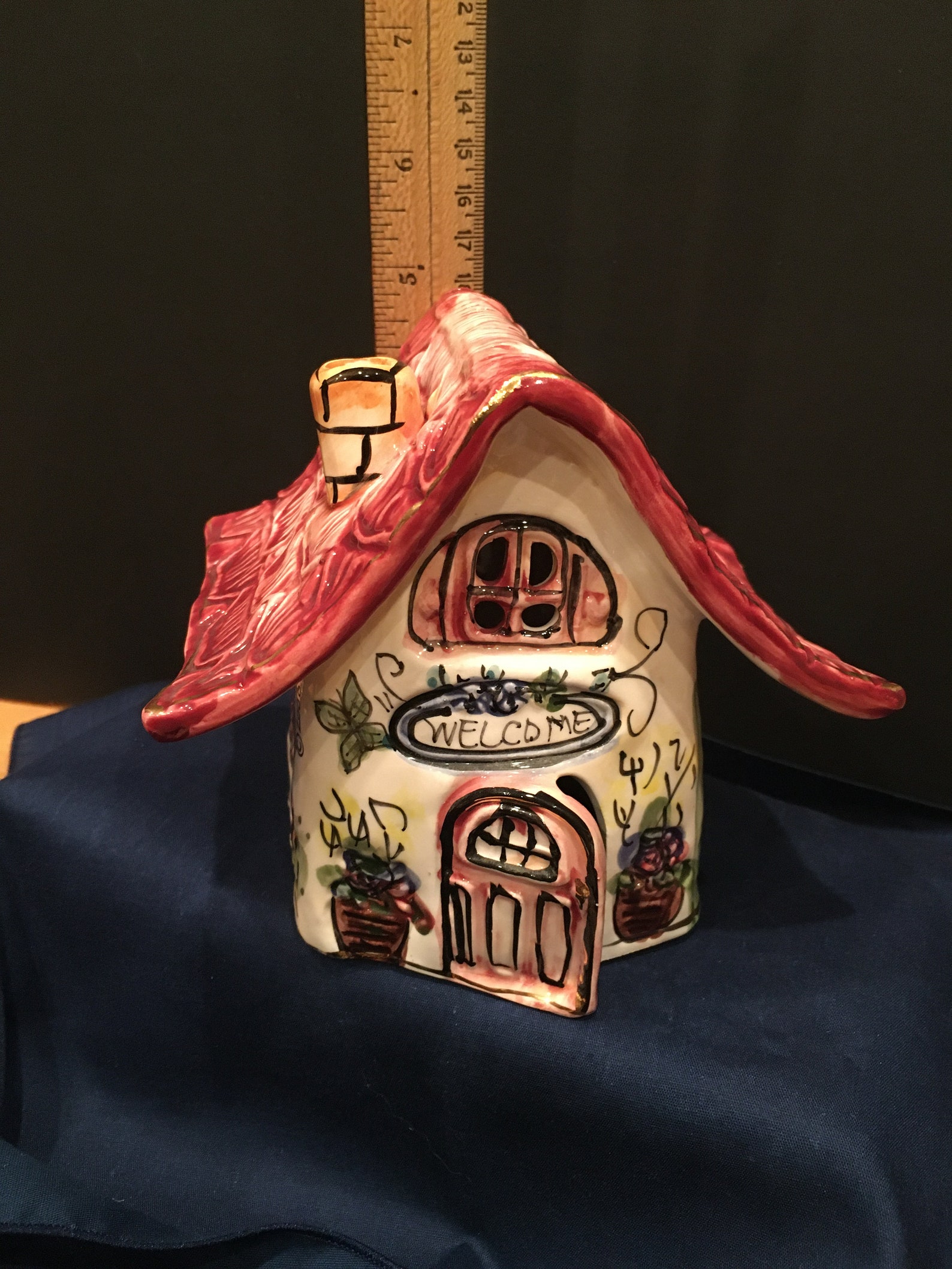 Traditional Hand-painted Welcome Porcelain Nightlight House by Blue Sky ...
