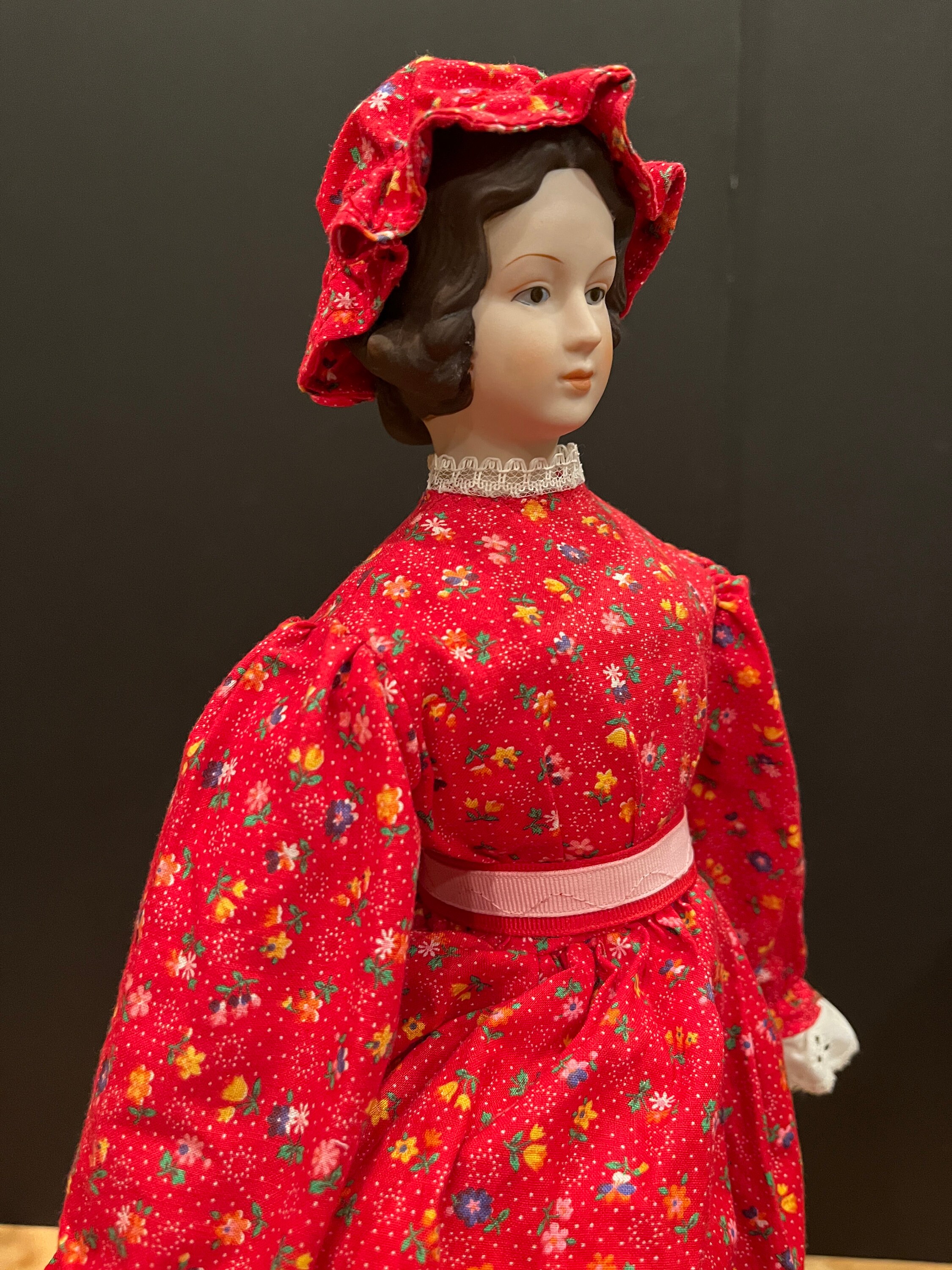 Porcelain Reproduction Doll in Red by Shackman, Vintage - Etsy