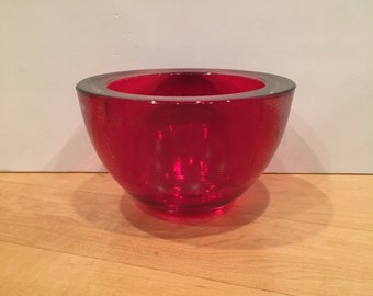 Red Crystal Bowl - Etsy