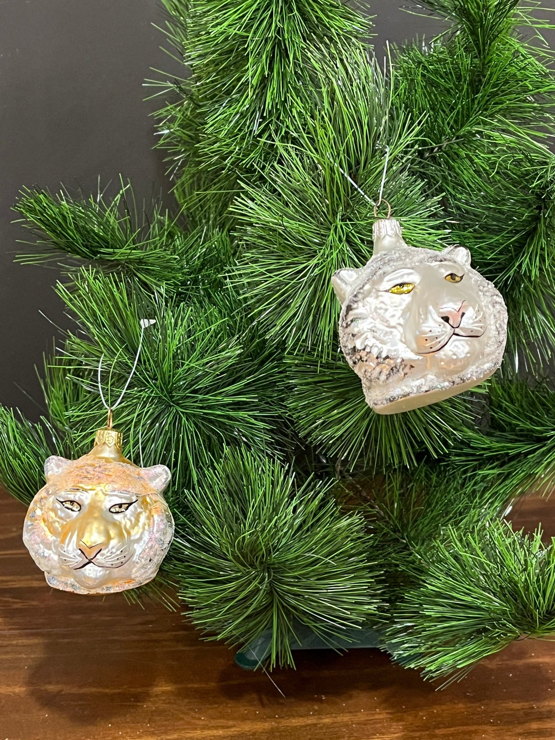 Christopher Radko Tiger Head Ornaments, Vintage - Etsy