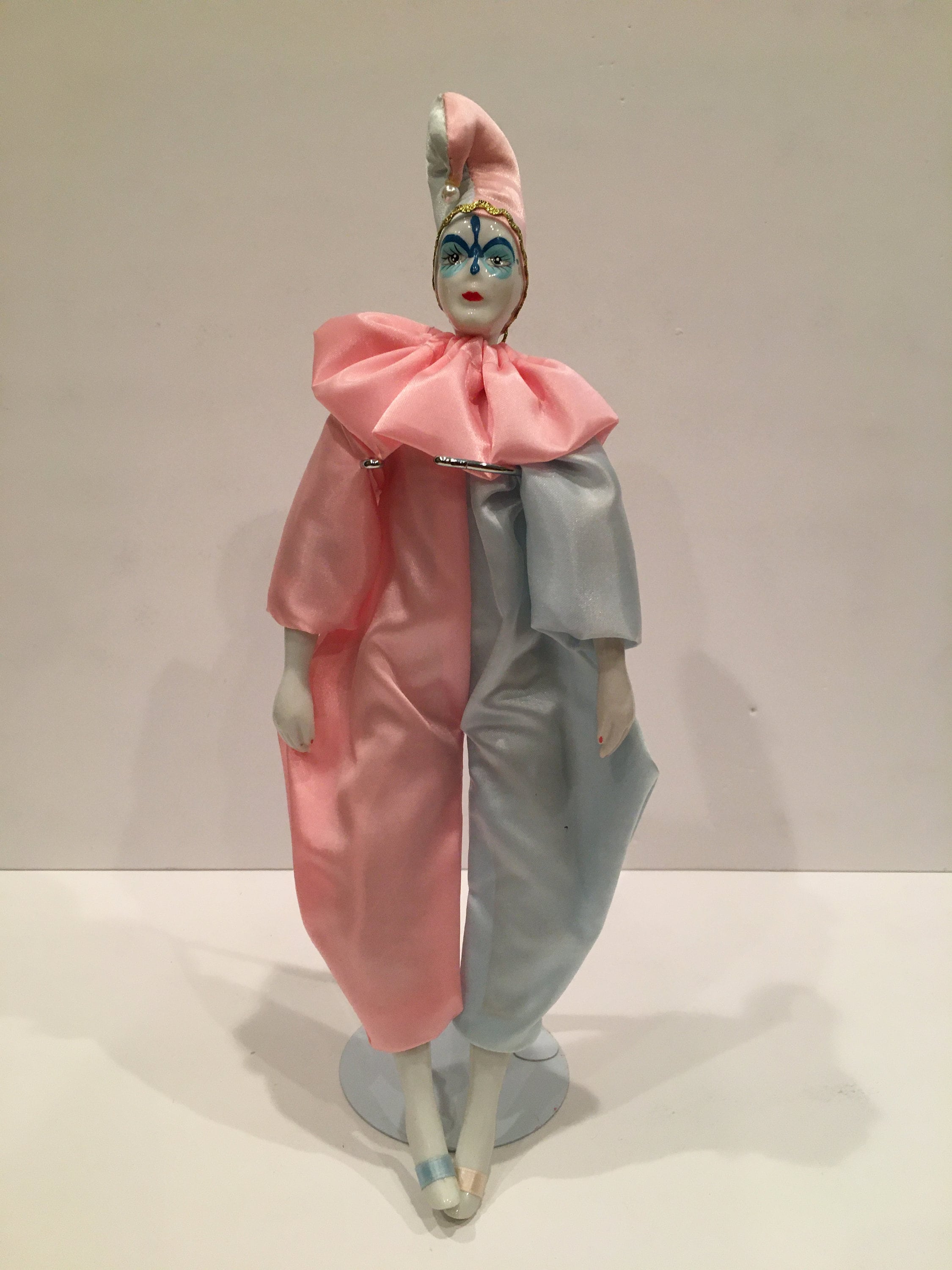 Toys & Games Dolls Harlequin Doll Porcelain Silk Ruffled Dress ...