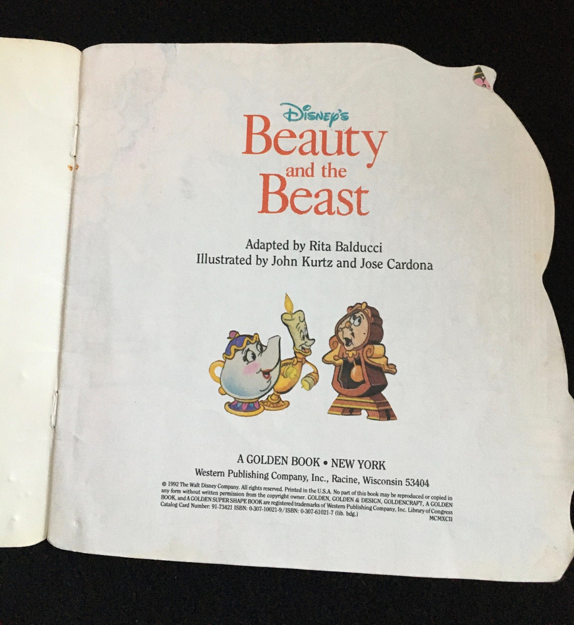 Beauty and the Beast Shape Book by Rita Balducci, 1992 - Etsy