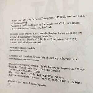 The Cat in the Hat by Dr. Seuss, 1986 - Etsy