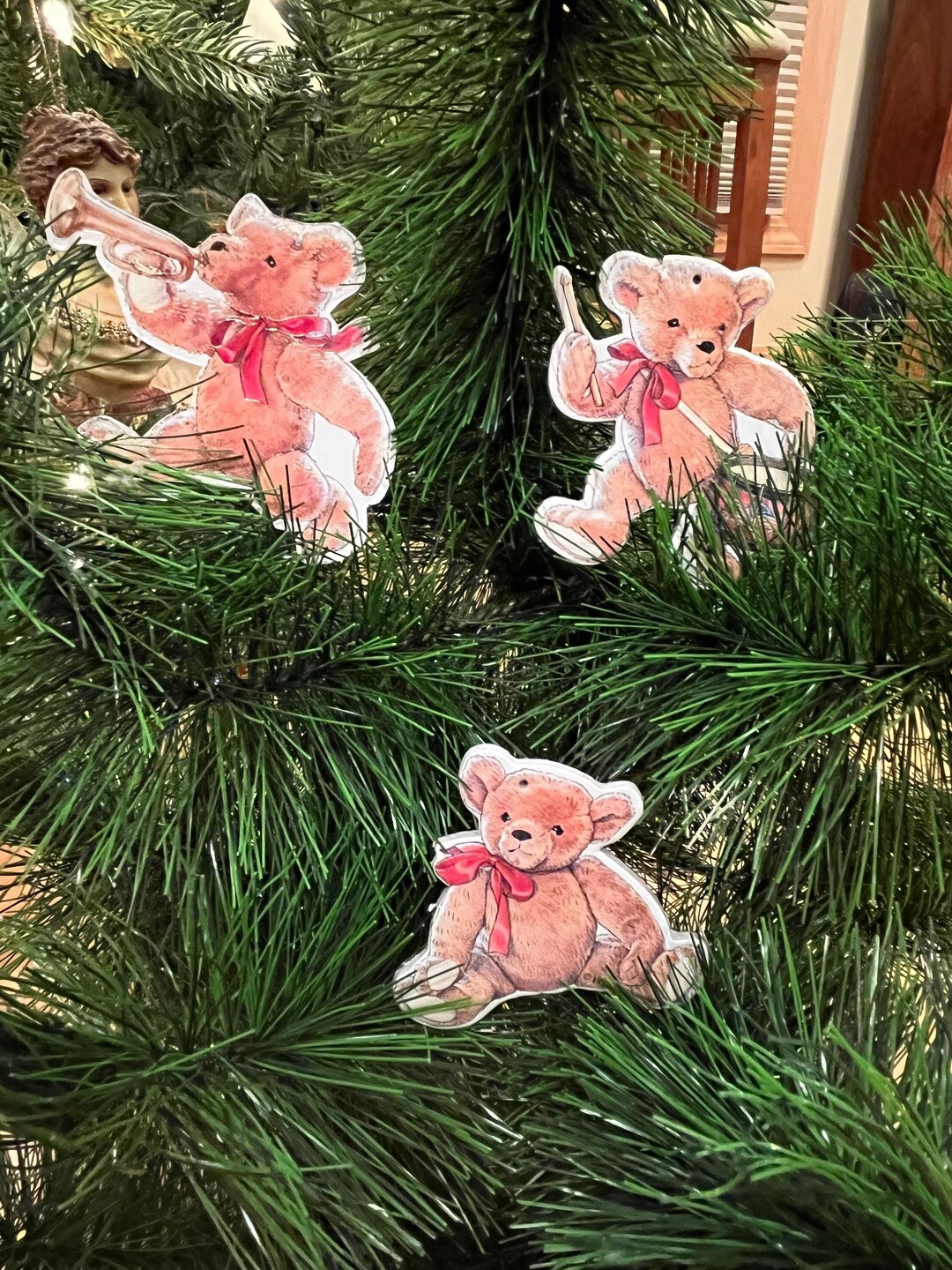 Diecut Christmas Bear Ornaments, Set of 3 by B. Shackman & Co., 1990’s ...