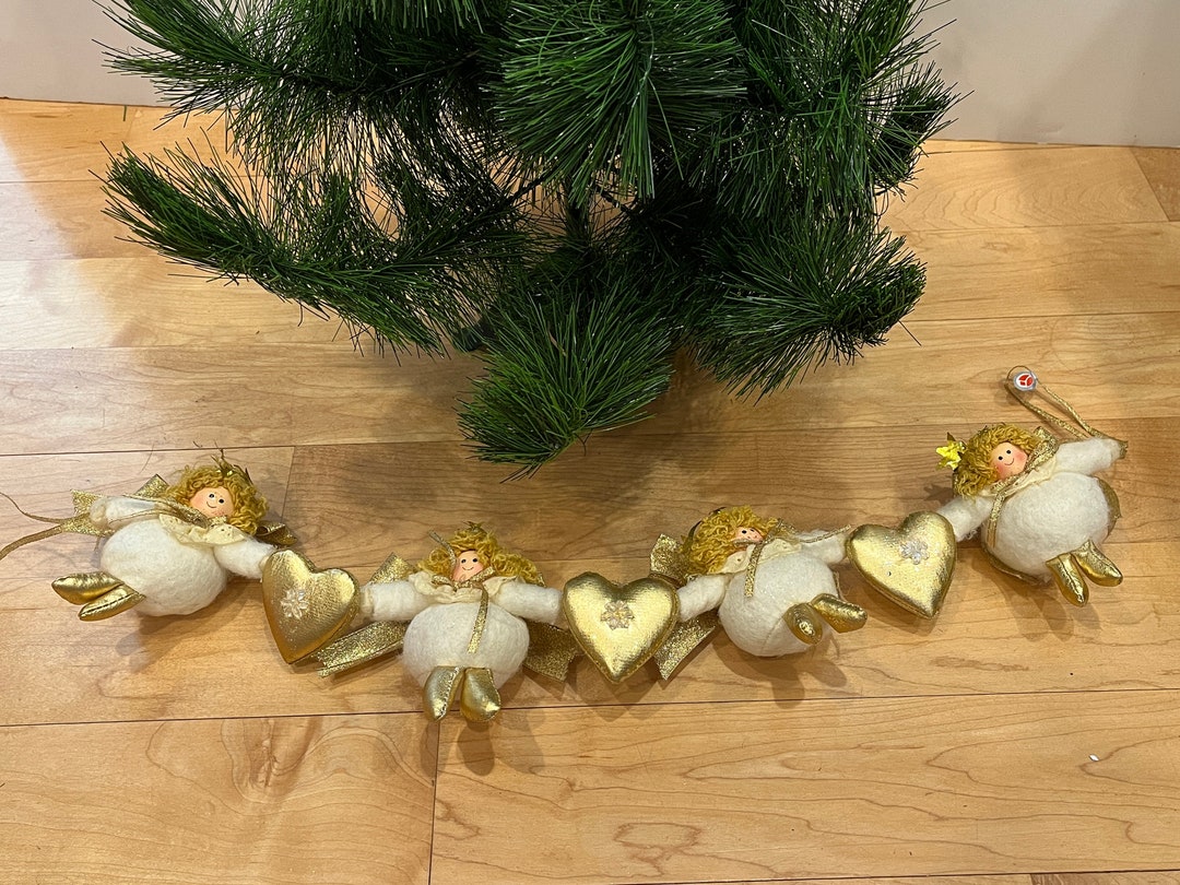 Ivory & Gold Angel Garland, 1990s - Etsy