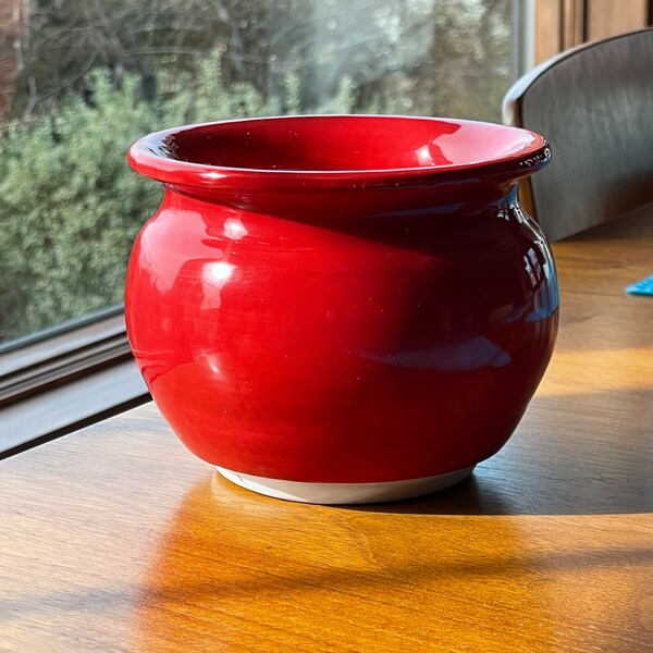 Red Flower Pot - Etsy