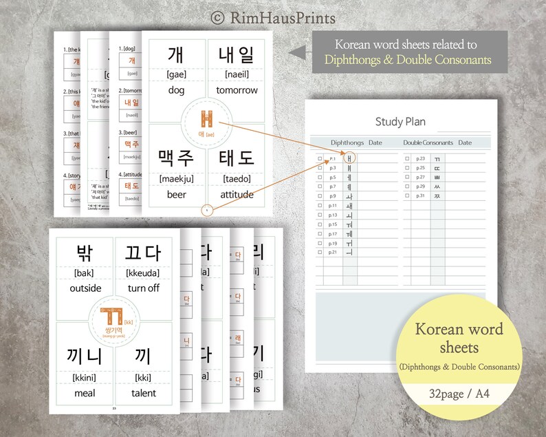 Korean Language Study, Korean for Beginners, Korean Study Pack, Korean ...