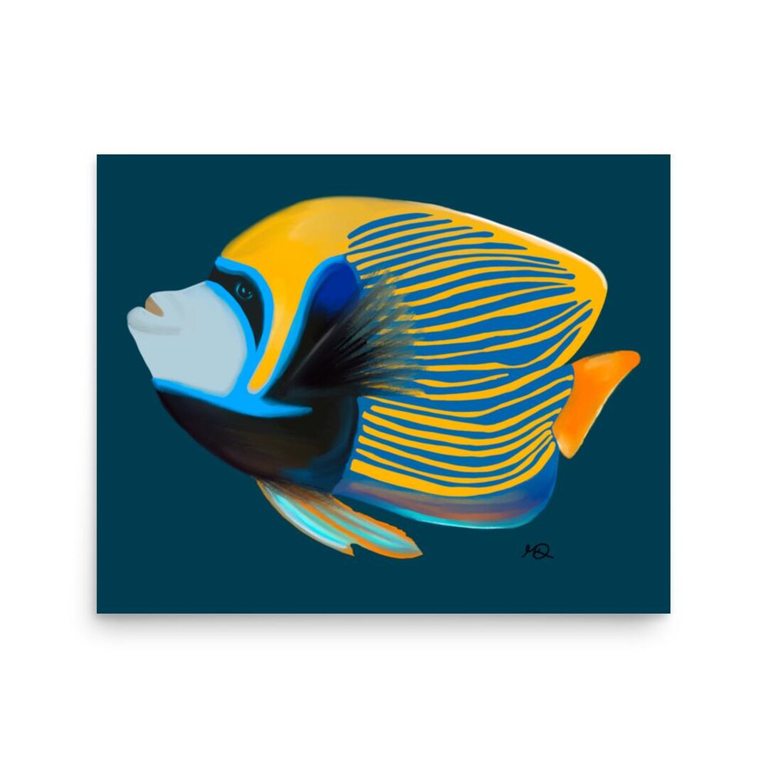 Emperor Angelfish Art Print Poster Original Marine-inspired Artwork for ...