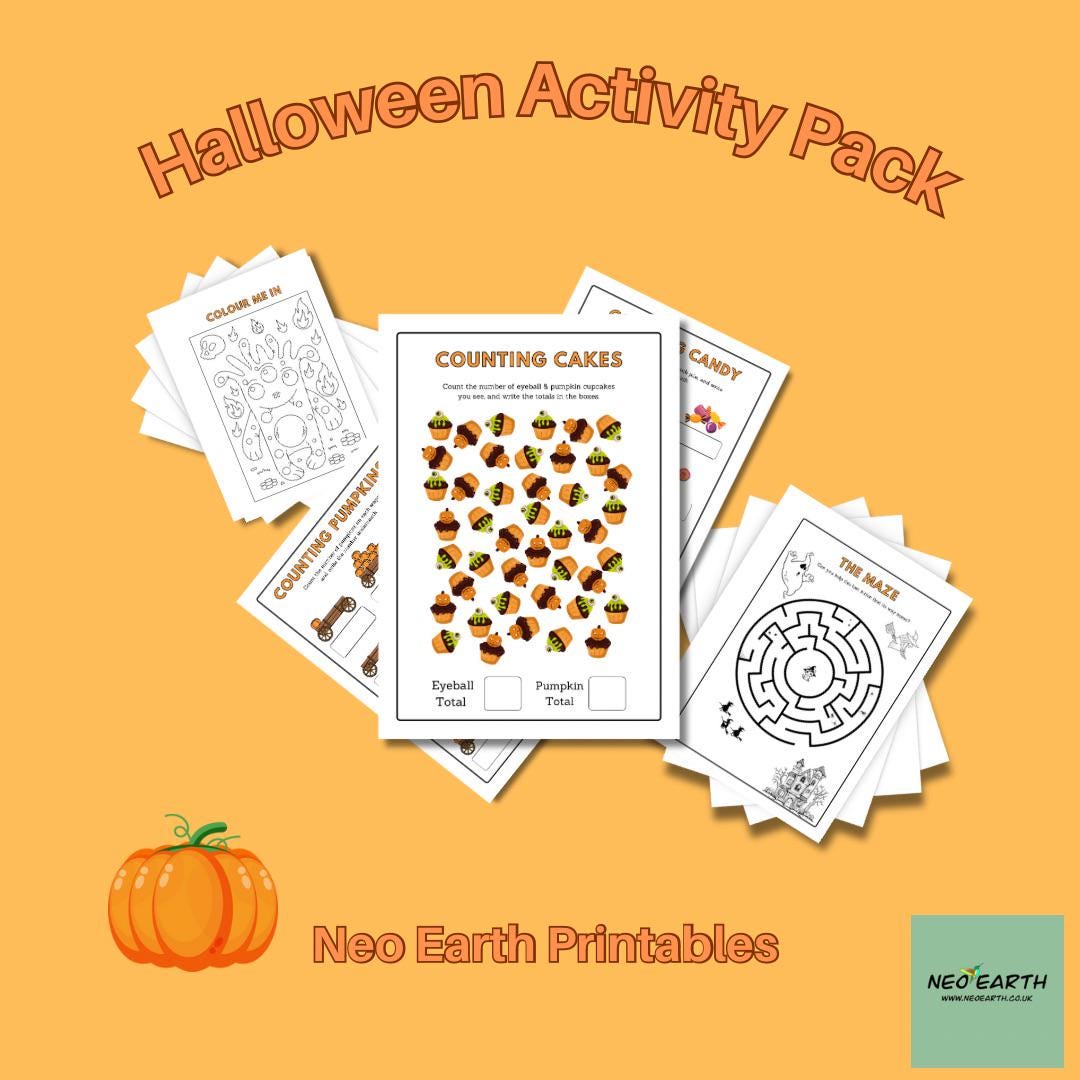 Printable Halloween Activity Pack Kids Colouring, Mazes, Puzzles ...