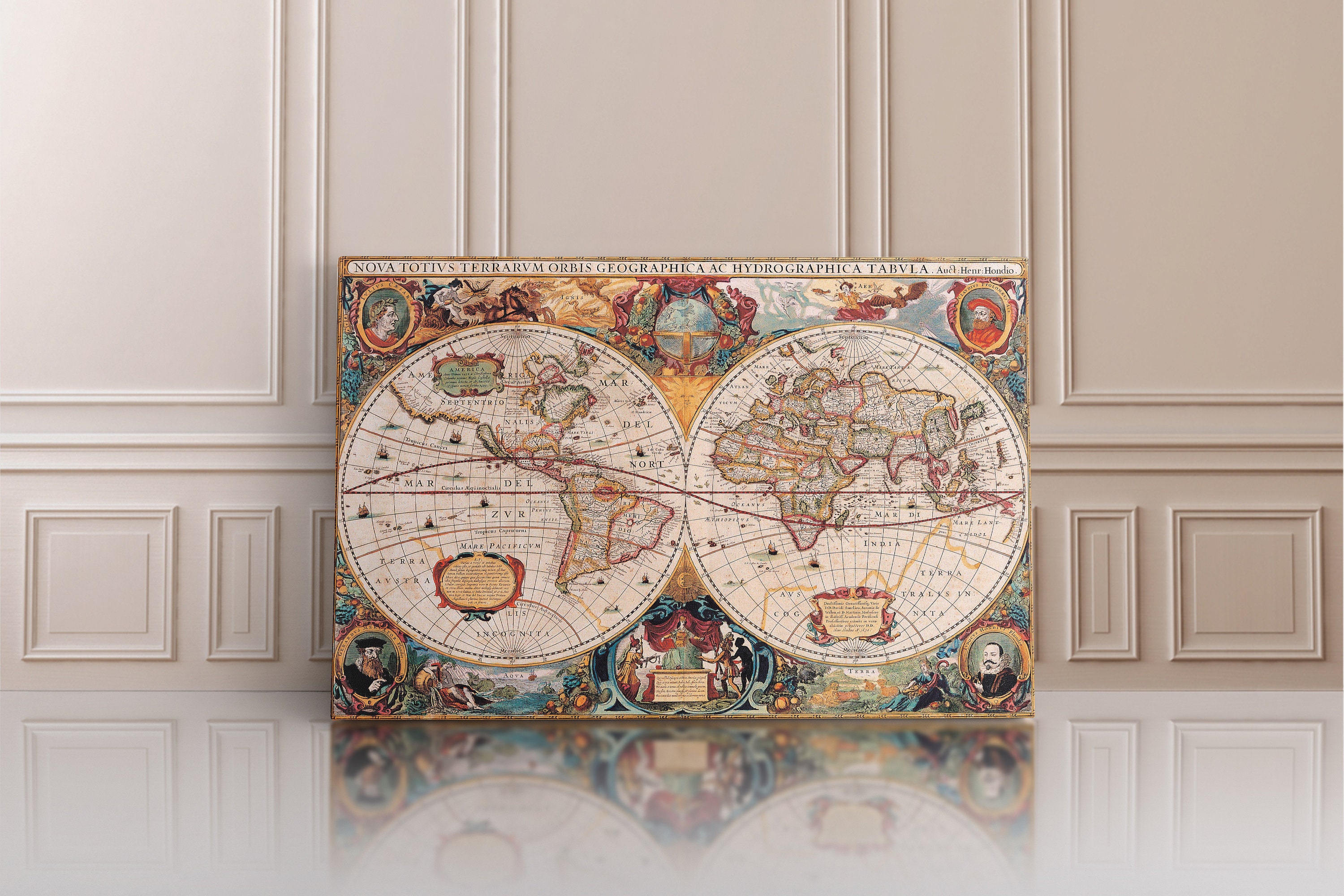 Vintage World Map , Ancient World Map , Antique World Map , Old World ...