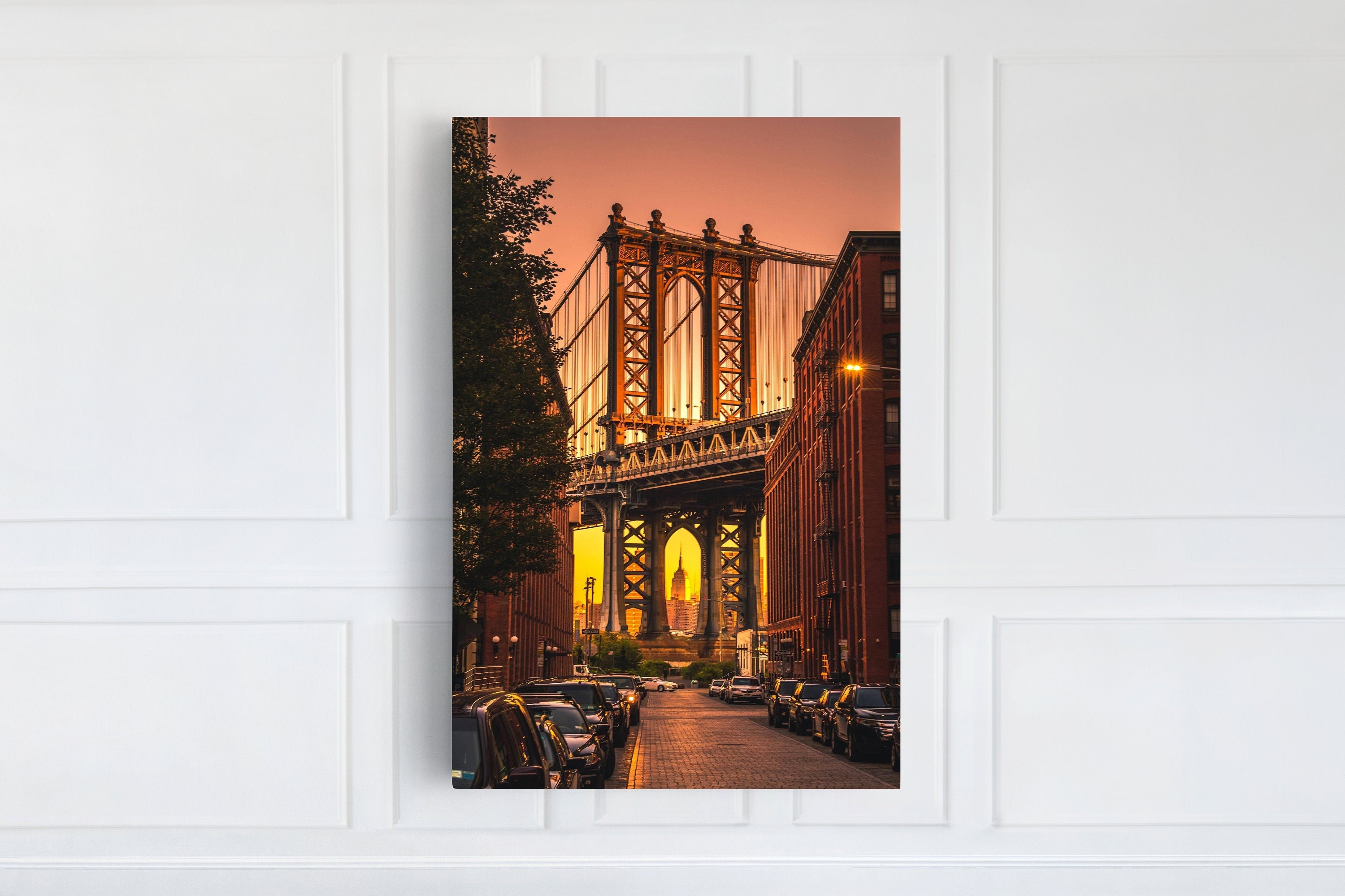 Dumbo Brooklyn , Manhattan Bridge View , Sunset Landscape , Print on ...