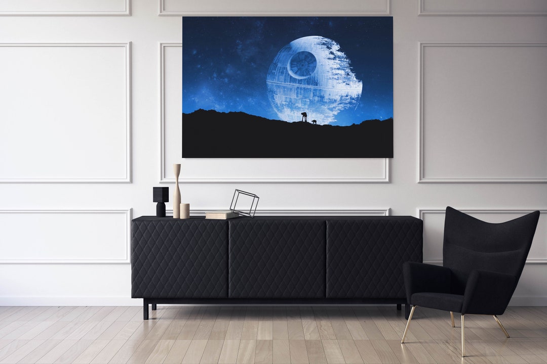 Death Star of Star Wars Print on Canvas Wall Art Huge - Etsy