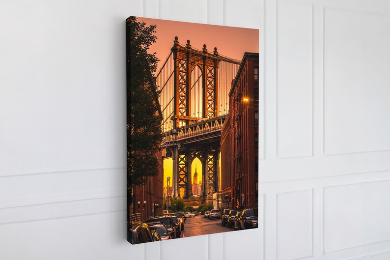 Dumbo Brooklyn , Manhattan Bridge View , Sunset Landscape , Print on ...
