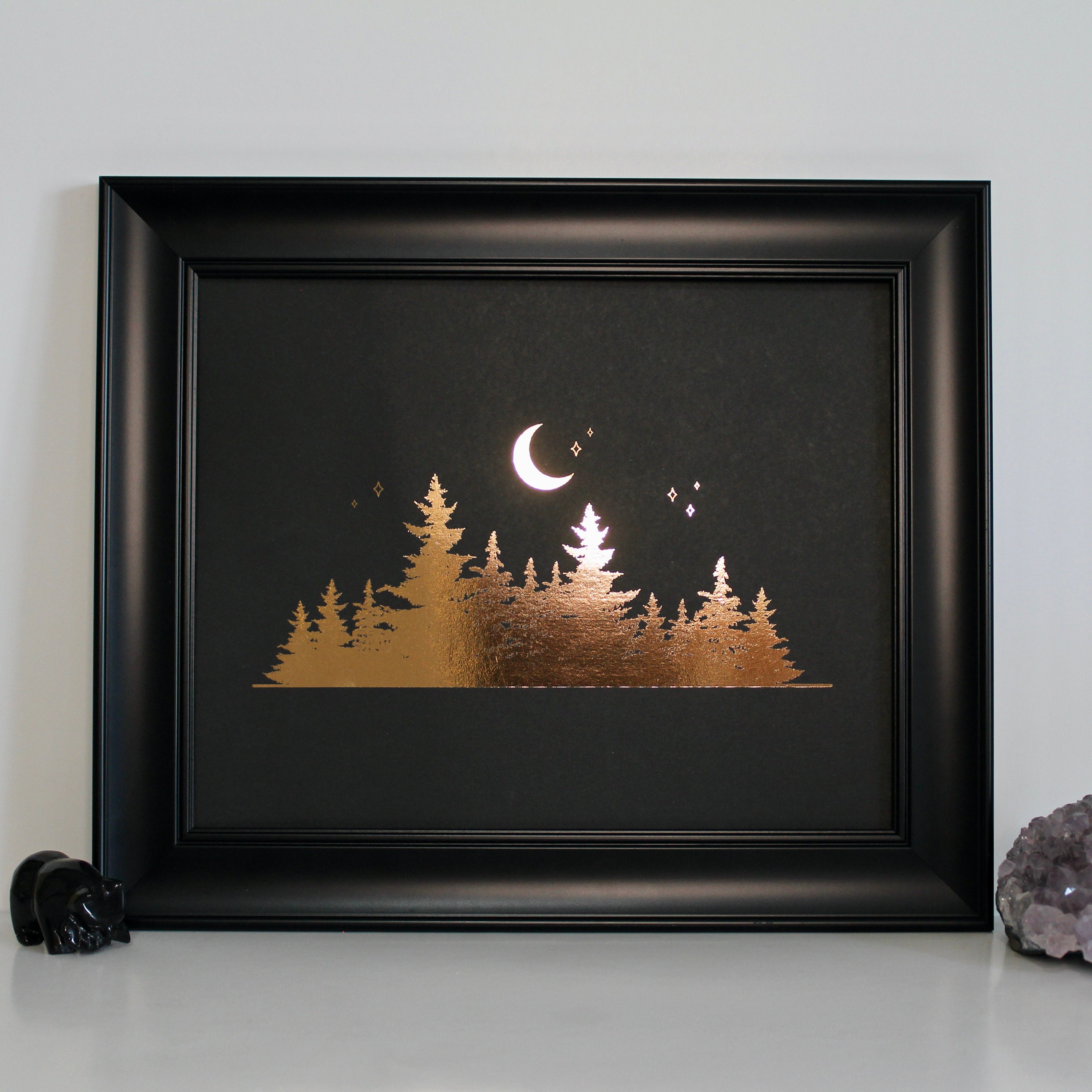 In the Forest Handmade Forest Foil Art Print Forest Wall Art Wall Decor ...
