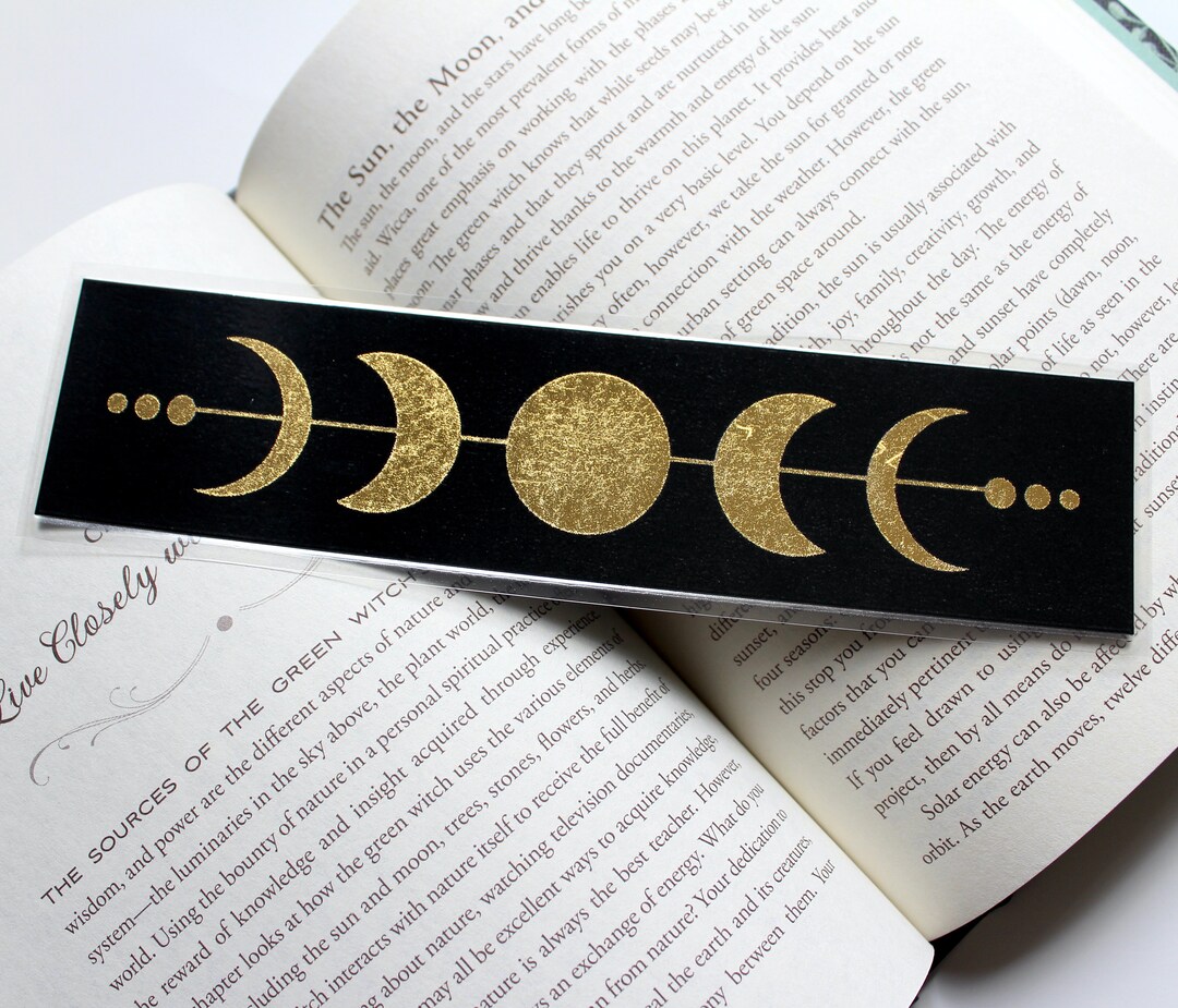 Gold Moon Phase Bookmark - Etsy