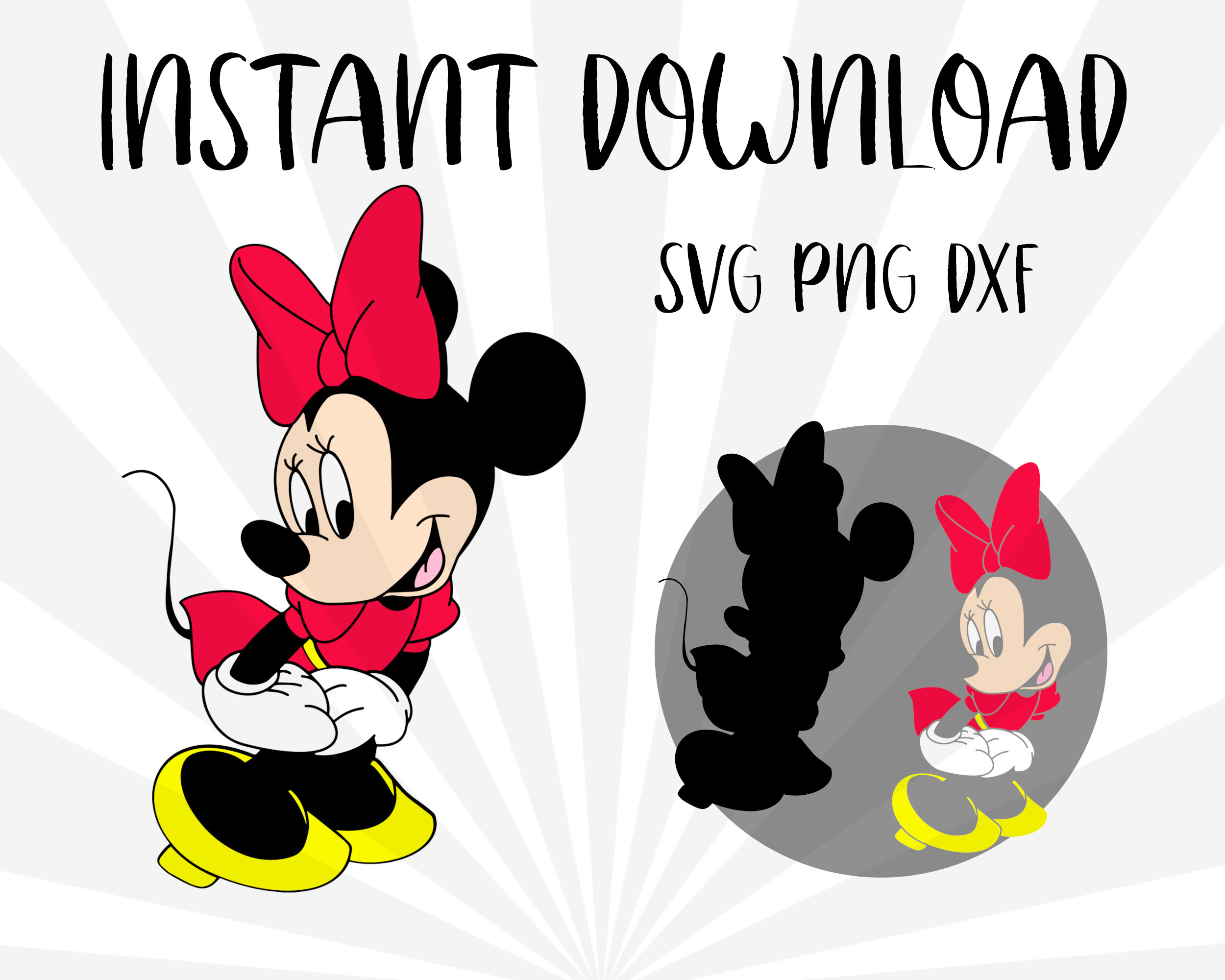 Minnie Mouse SVG PNG DXF Instant Digital Descargar Cricut Silueta ...