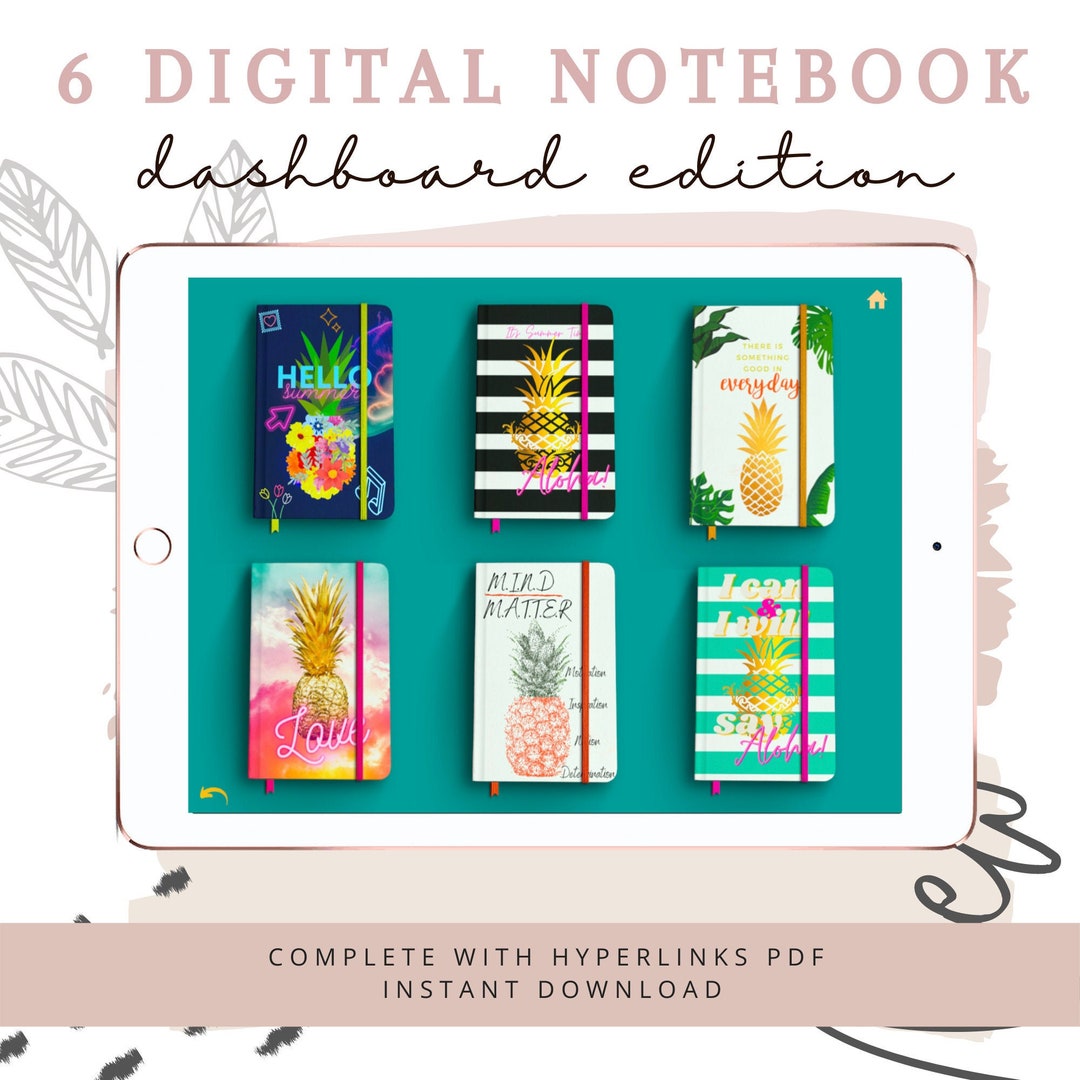 Digital Notebook 6 Subject Notebook Dashboard Edition PDF Instant ...