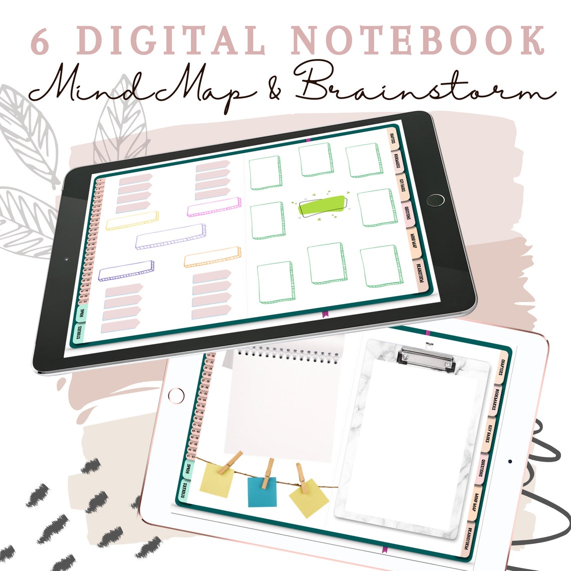 Digital Notebook | 6 Subject Notebook Dashboard Edition | PDF Instant ...