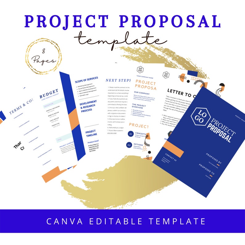 Project Proposal Editable Canva Template Small Business 8 Pages Welcome ...