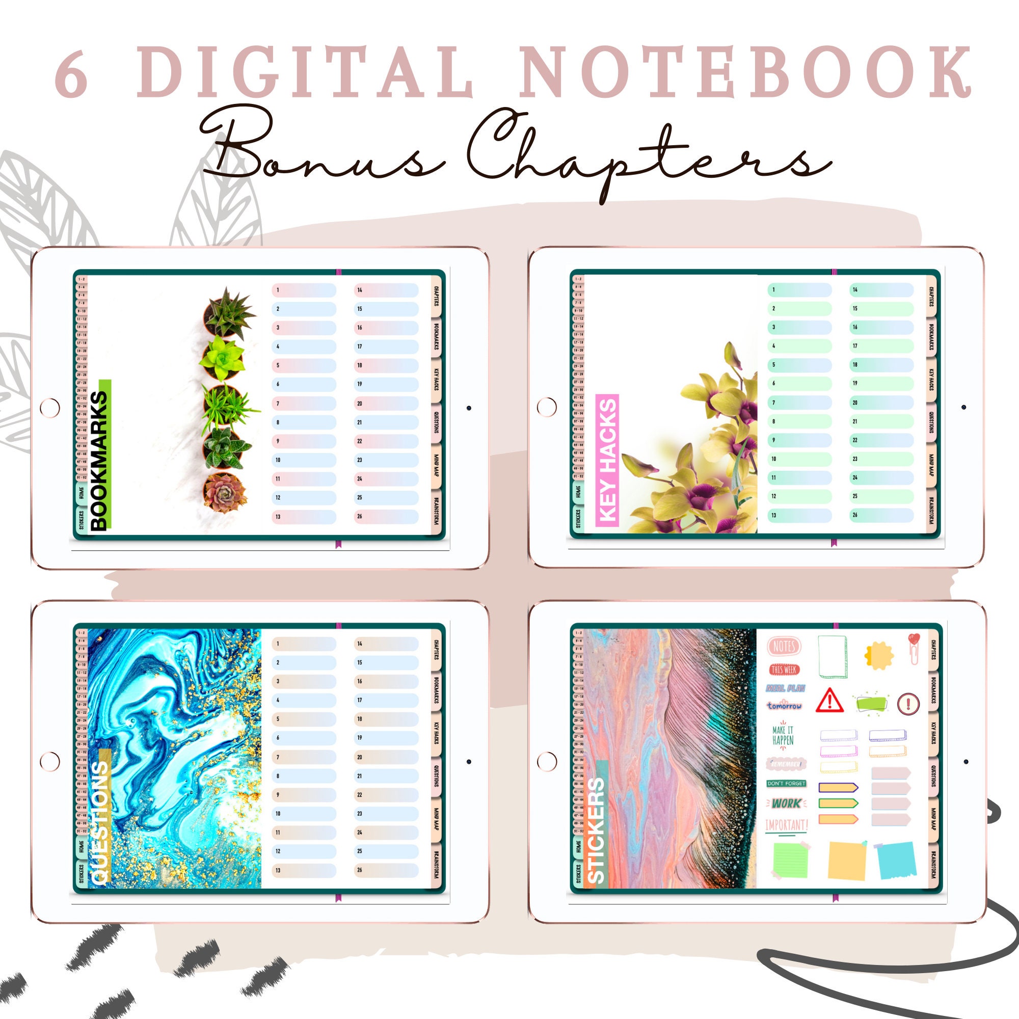 Digital Notebook 6 Subject Notebook Dashboard Edition PDF Instant ...