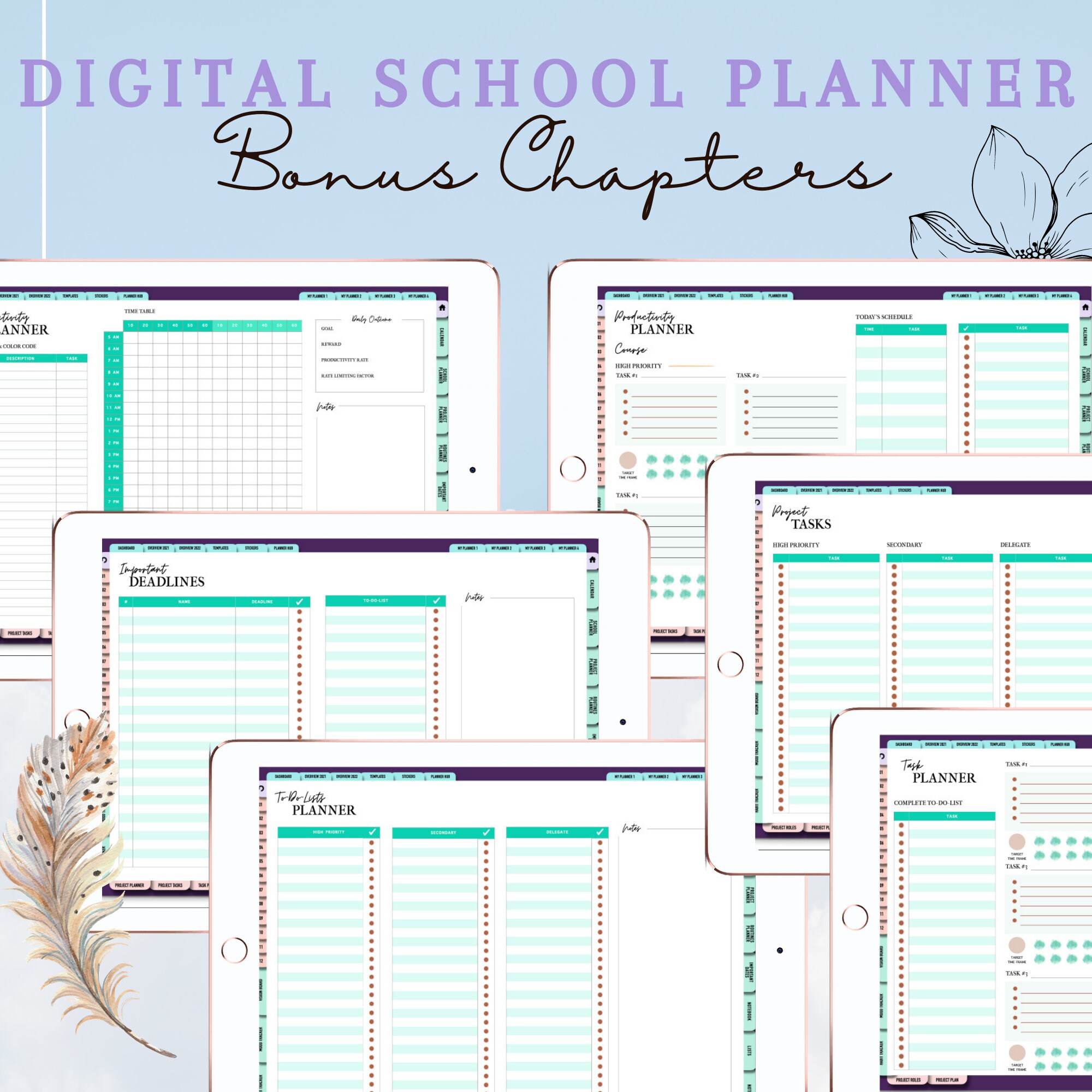 2022 Digital Student Planner Dashboard Edition PDF Instant - Etsy