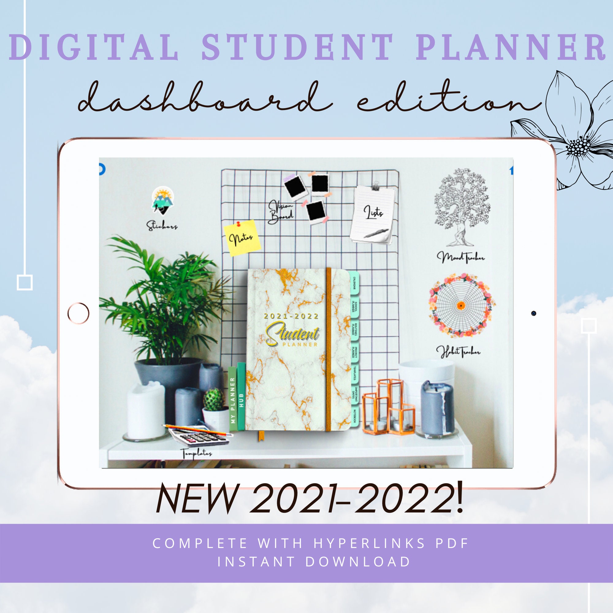 2022 Digital Student Planner Dashboard Edition PDF Instant - Etsy