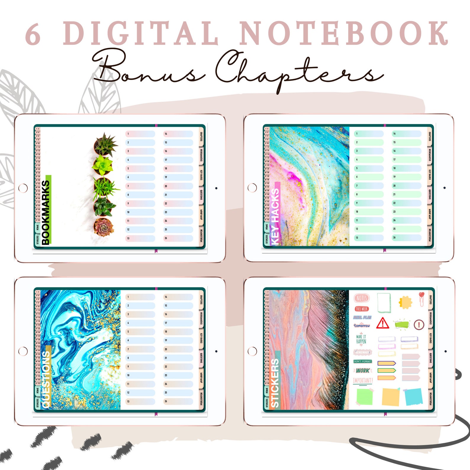 Digital Notebook | 6 Subject Notebook Dashboard Edition | PDF Instant ...