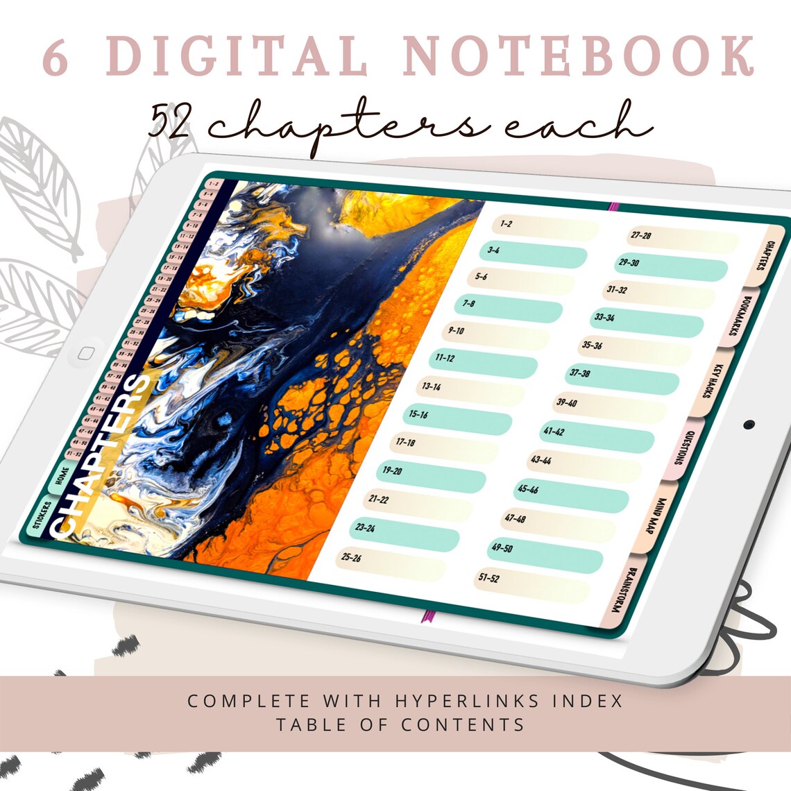 Digital Notebook 6 Subject Notebook Dashboard Edition PDF Instant ...