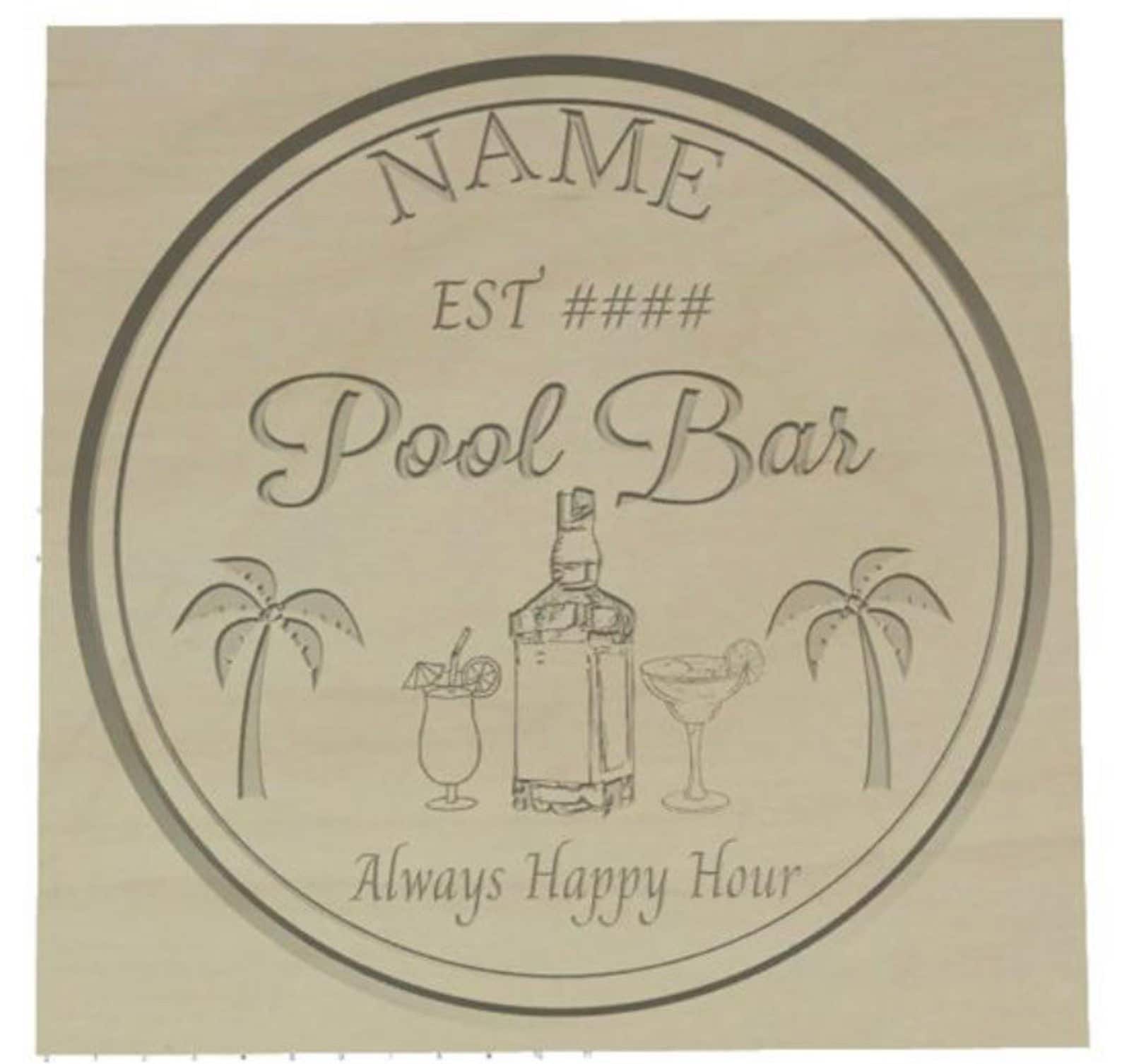 Custom Engraved Pool Wood Signs | Etsy