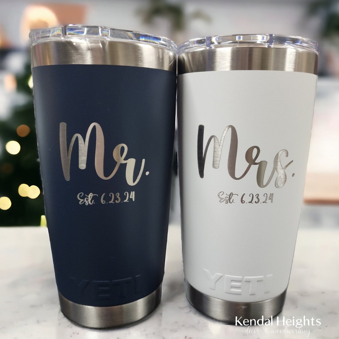 Wedding, Bride . Groom, Mr . Mrs, Husband & Wife, Custom Logo Yeti ...