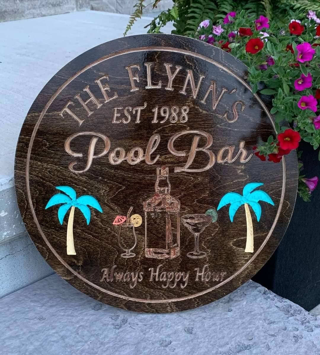 Custom Engraved Pool Wood Signs | Etsy