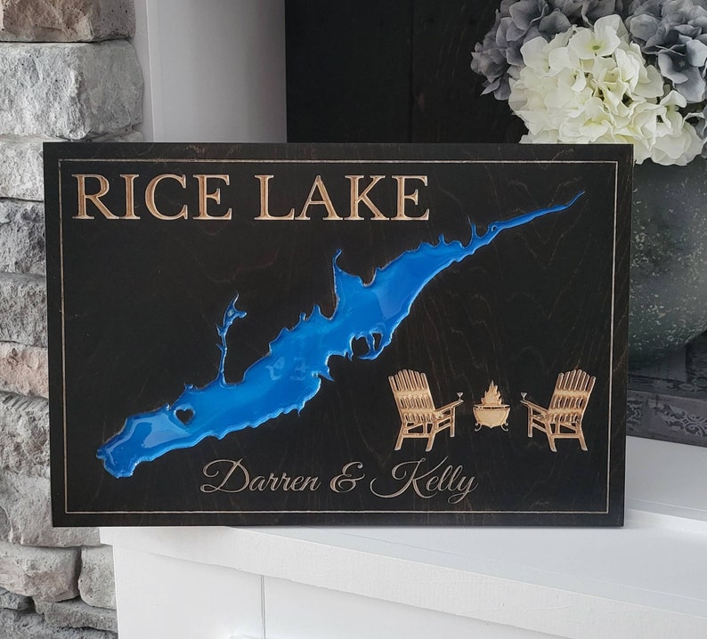 Engraved Lake Wood Signs any Lake Custom Made to Order. Rice Lake ...