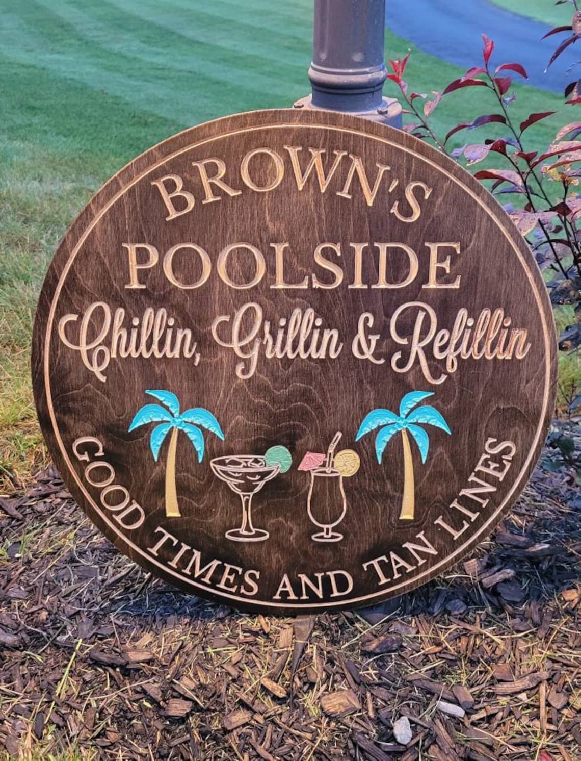 Custom Engraved Pool Wood Signs - Etsy