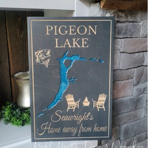 Engraved Lake Wood Signs (any Lake - Custom Made to Order). Rice Lake ...