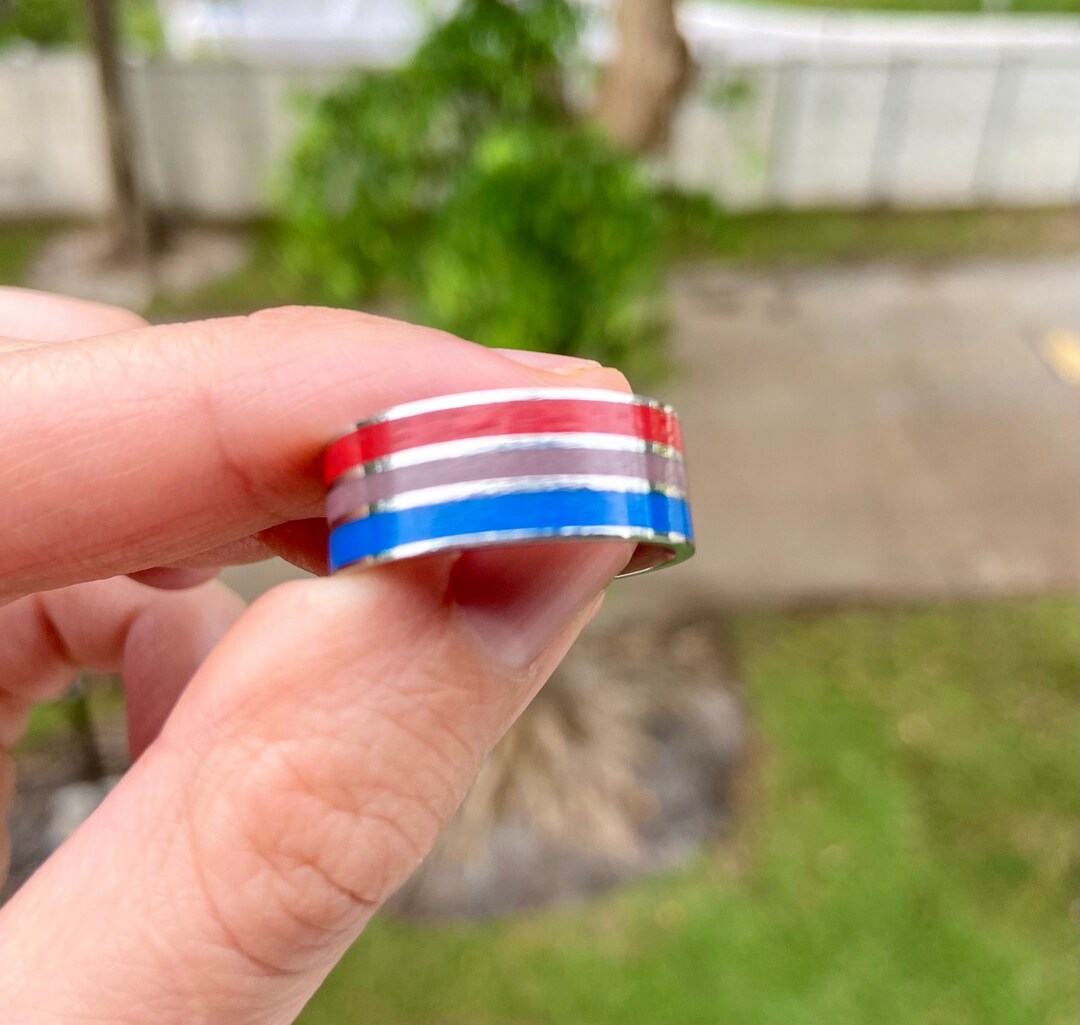 Bisexual Pride Ring Bisexual Flag Colors Stainless Steel Ring - Etsy