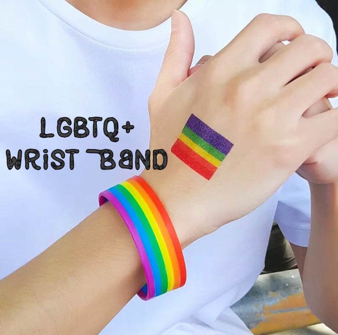 LGBTQ Rainbow Wrist Band - Etsy