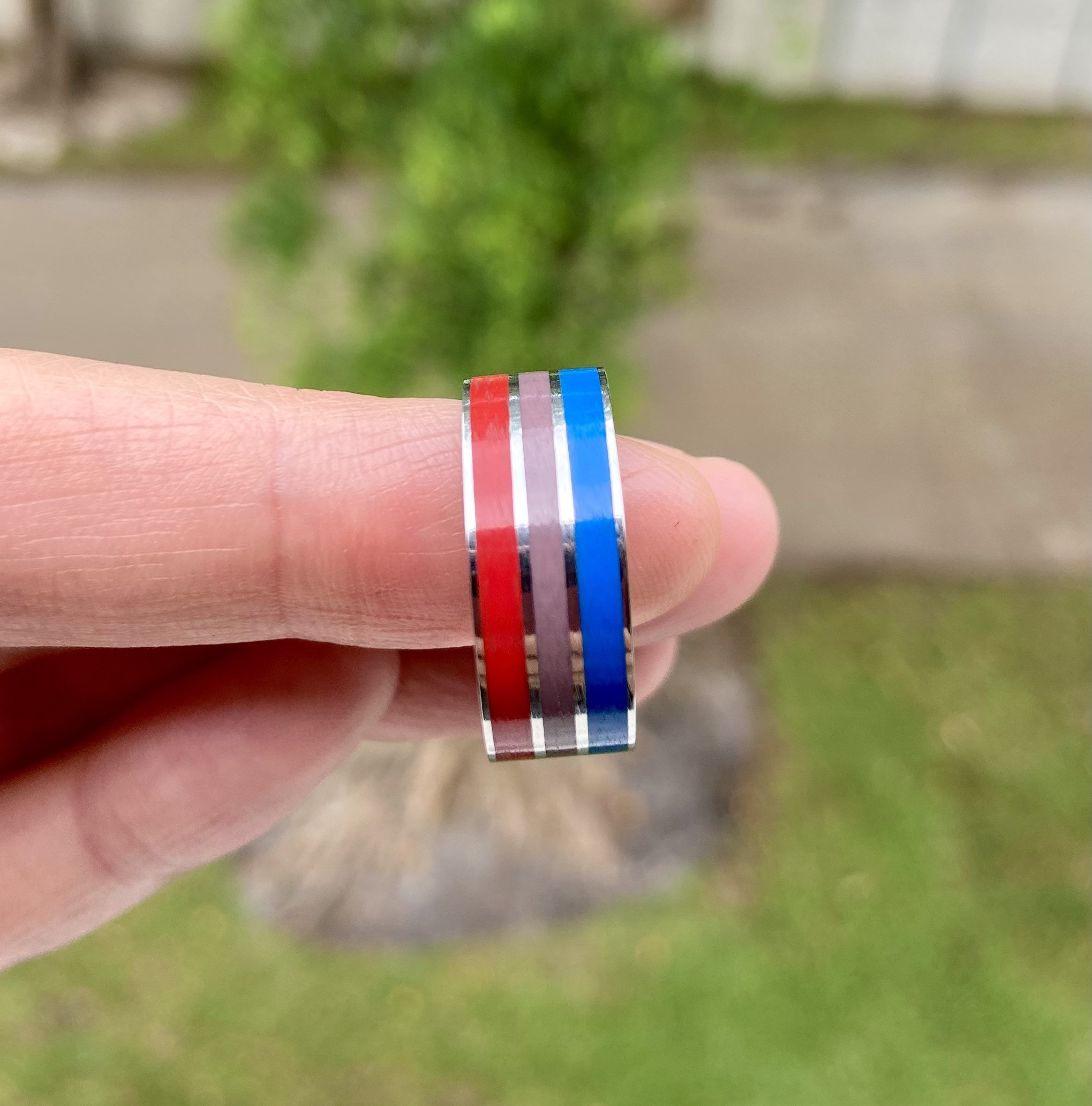 Bisexual Pride Ring Bisexual Flag Colors Stainless Steel - Etsy