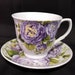 China Purple Rose Teacup and Saucer Cabbage Rose - Etsy