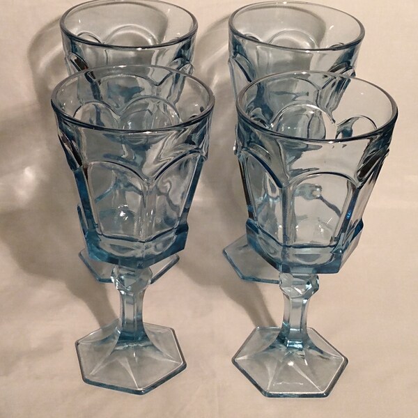 Blue Water Goblets - Etsy