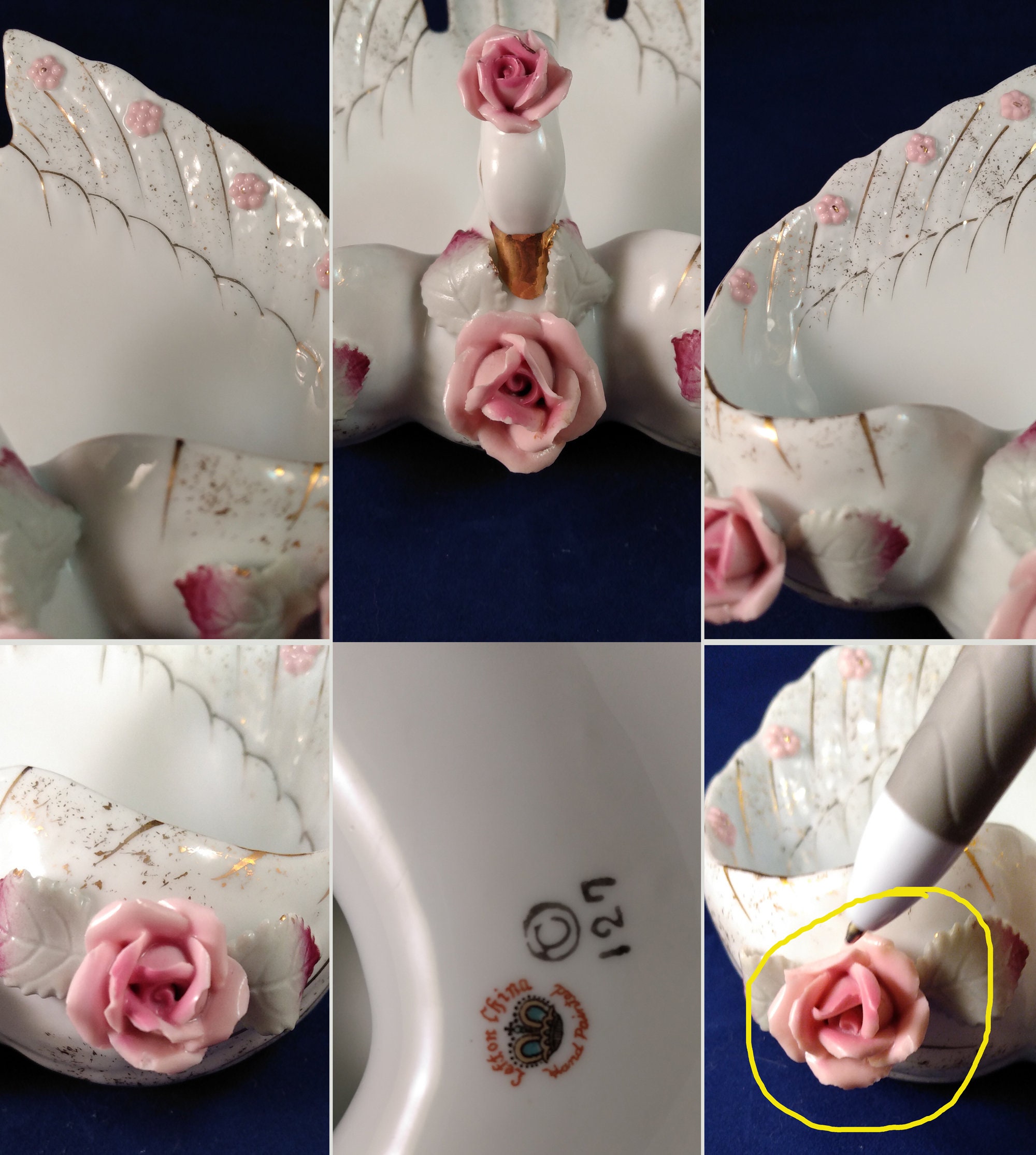 Vintage Signed Lefton Capodimonte Style Swan Ashtray | Etsy