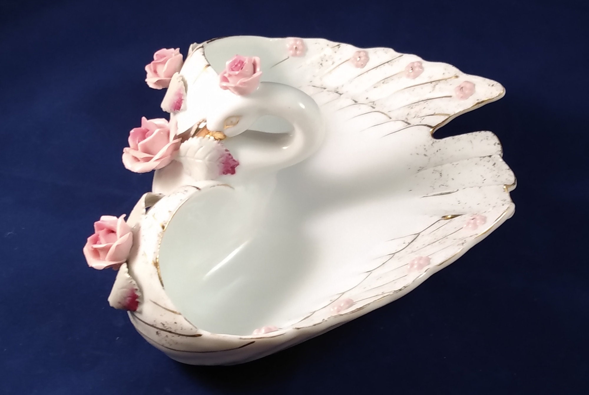 Vintage Signed Lefton Capodimonte Style Swan Ashtray - Etsy