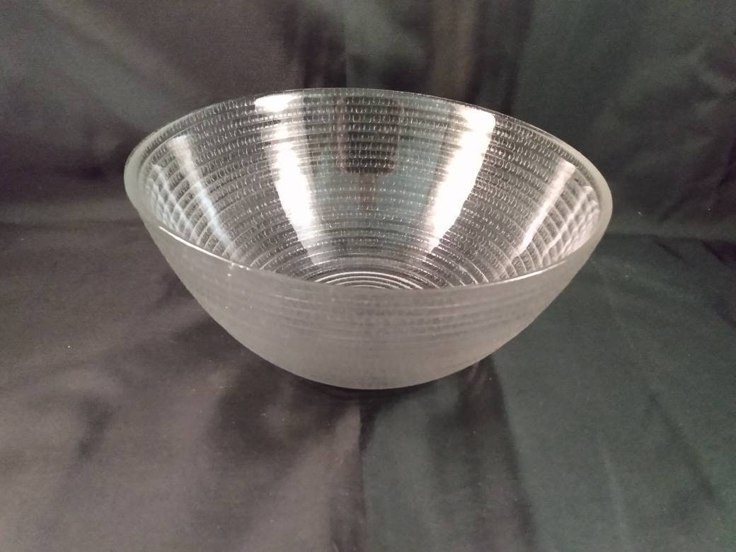 Textured Glass Clear Colorless Salad Serving Bowl - Etsy