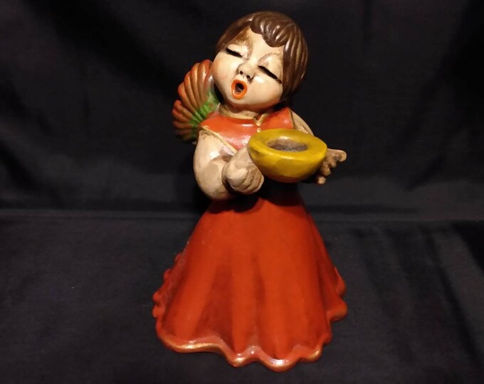 8" Original Bozner Engel Angel of Bozen Italian Pottery Angel Red and ...