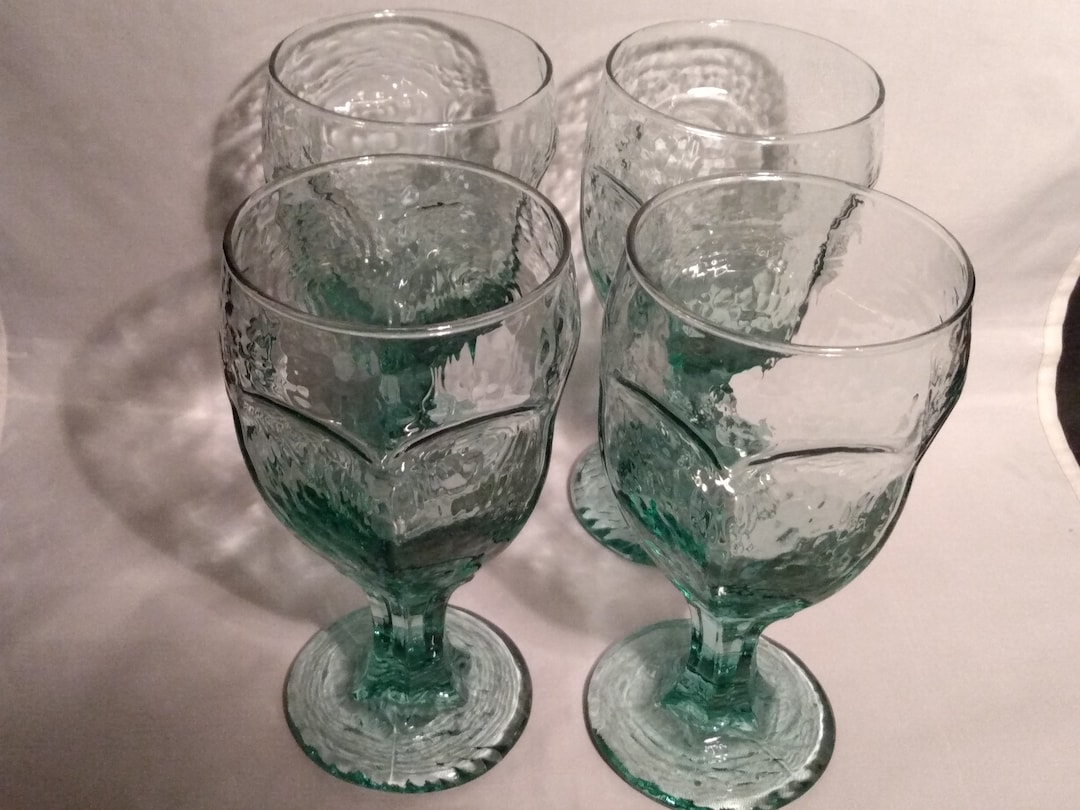 Chivalry Green Water Goblets Set of Four - Etsy