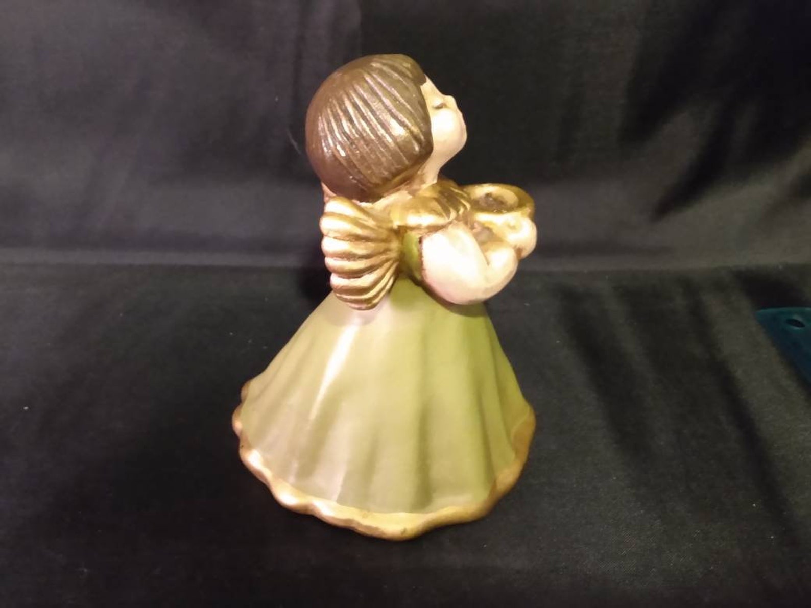 Original Bozner Engel Angel of Bozen Italian Pottery Angel Green Dress ...