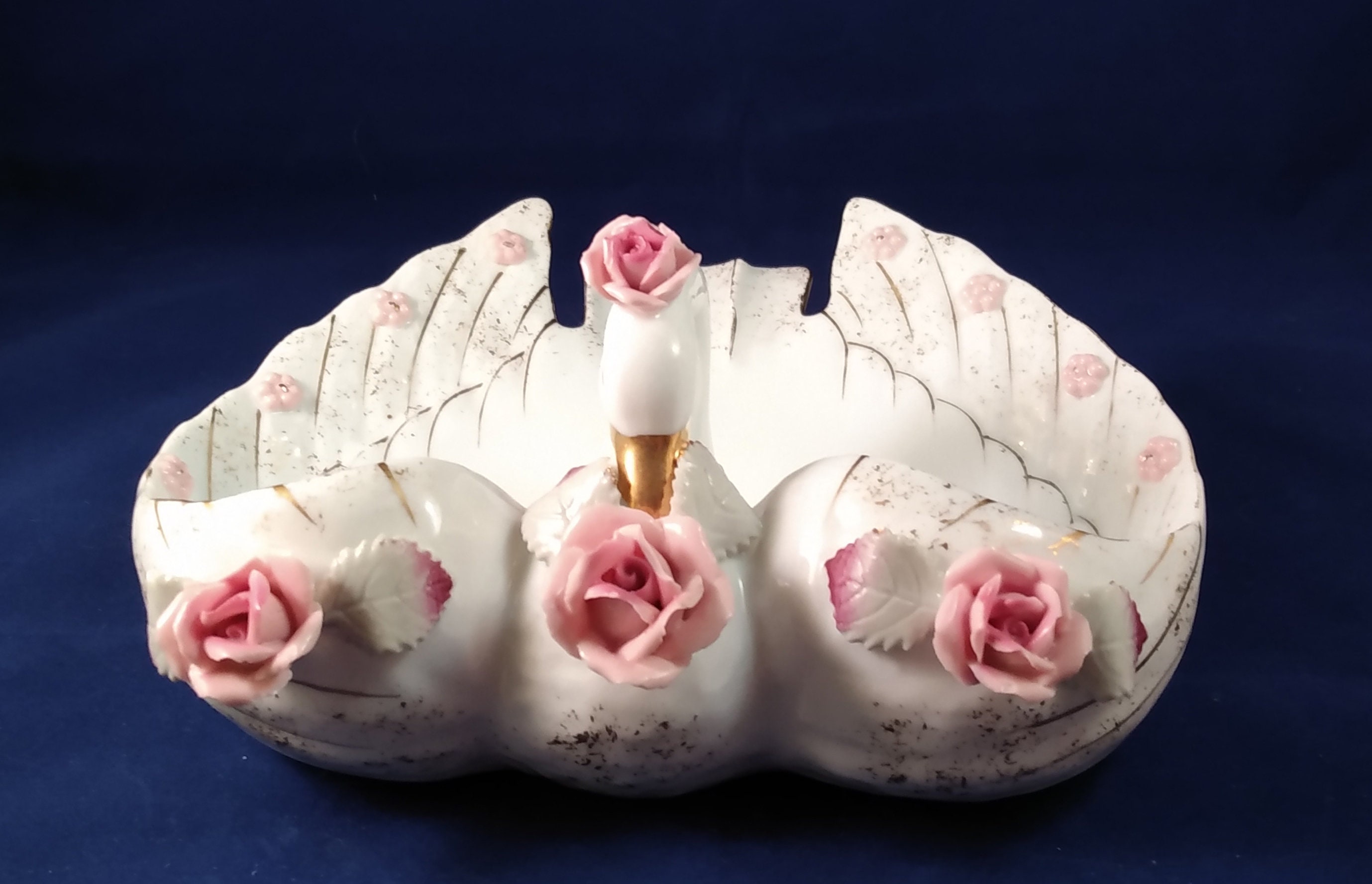 Vintage Signed Lefton Capodimonte Style Swan Ashtray - Etsy