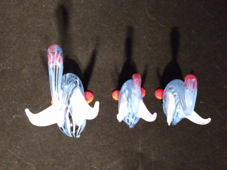 Swan Family Trio of Miniature Blown Glass Swans in Periwinkle - Etsy
